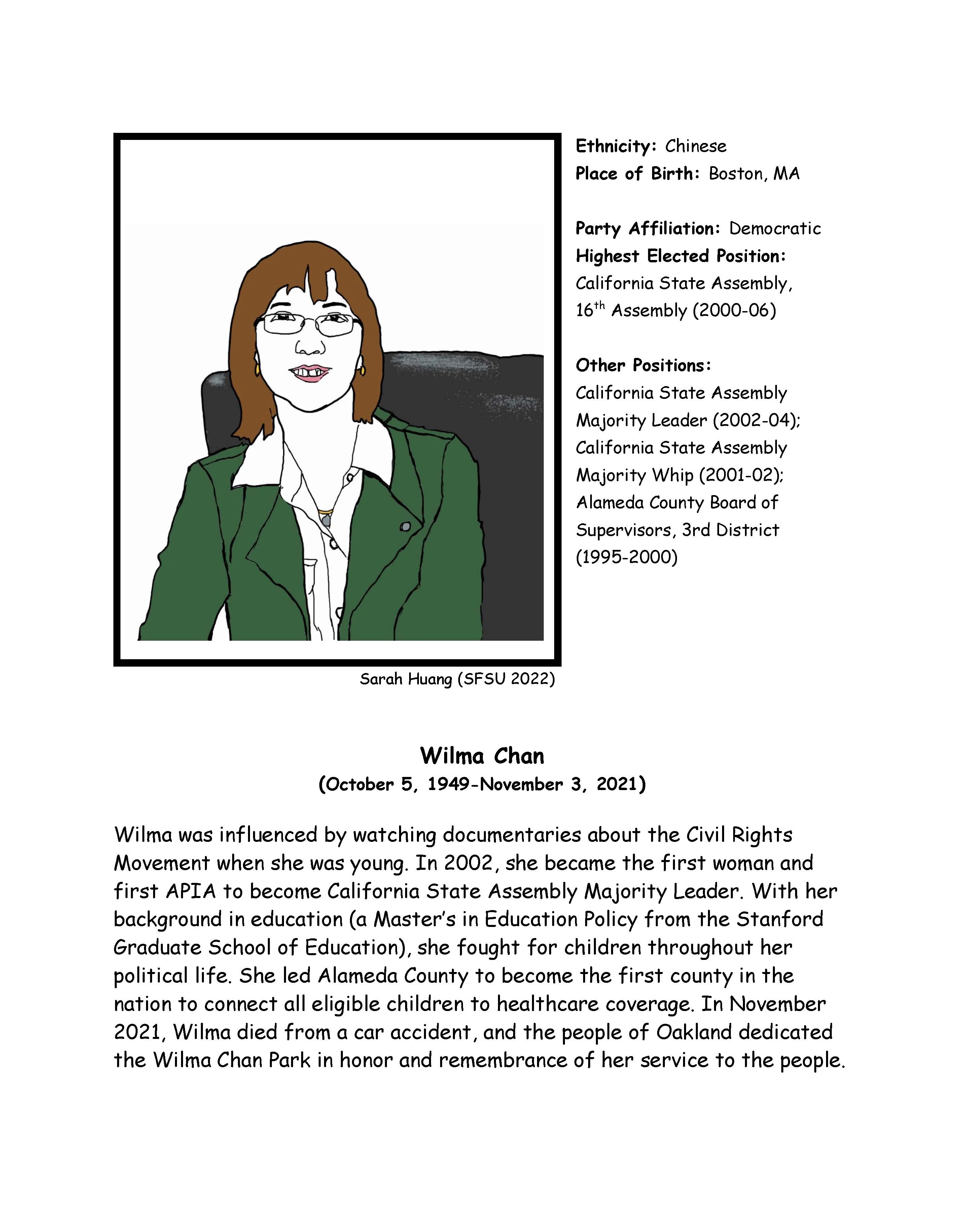 Wilma Chan | APIA Biography Project